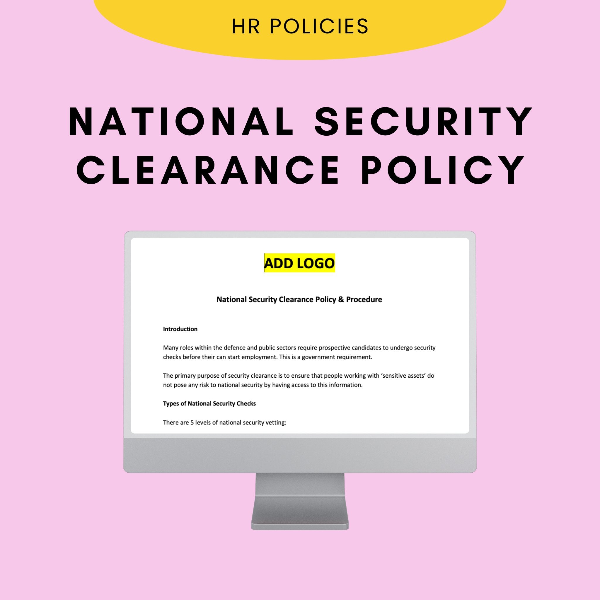 National Security Clearance Policy Template | Modern HR UK