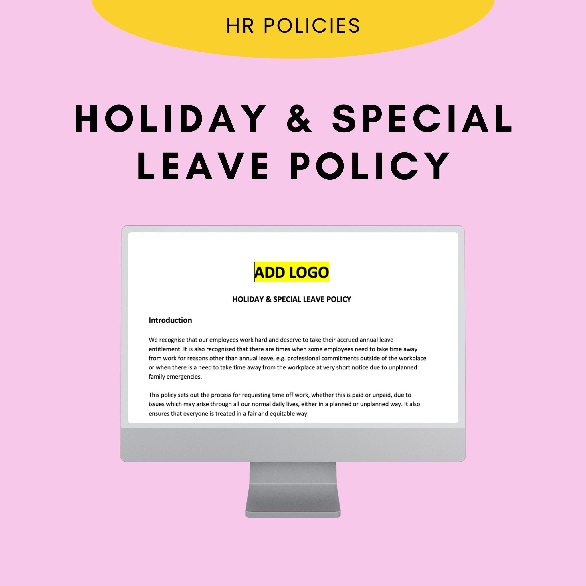 Holiday & Special Leave Policy Template for UK Businesses – Modern HR